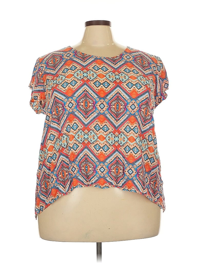 Cynthia Rowley TJX 100% Rayon Orange Short Sleeve Blouse Size 3X - 55% ...