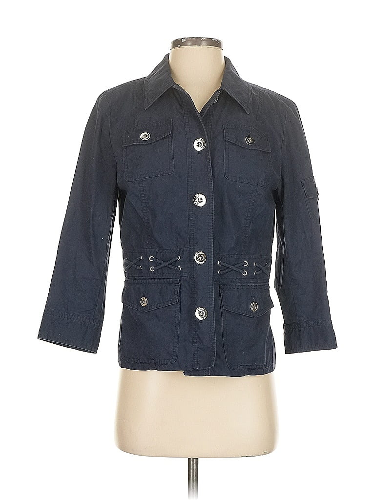 Jones New York Signature 100% Cotton Blue Jacket Size S - 71% off | ThredUp