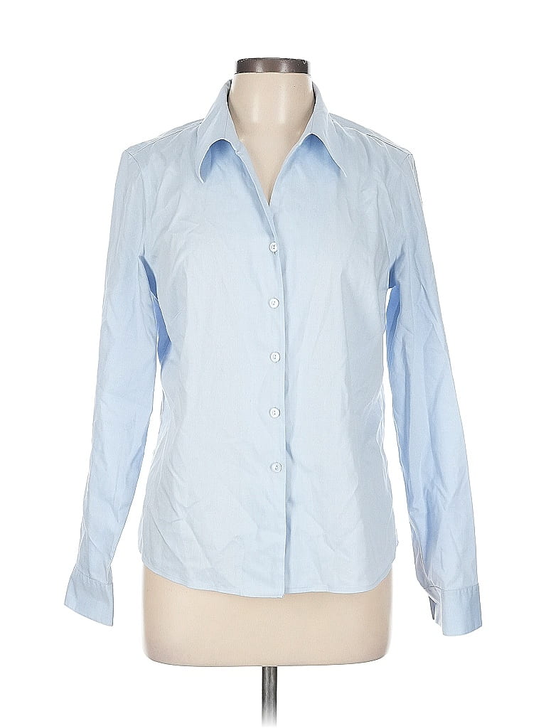 Jones Wear 100% Cotton Blue Long Sleeve Button-Down Shirt Size 12 - 55% off | ThredUp