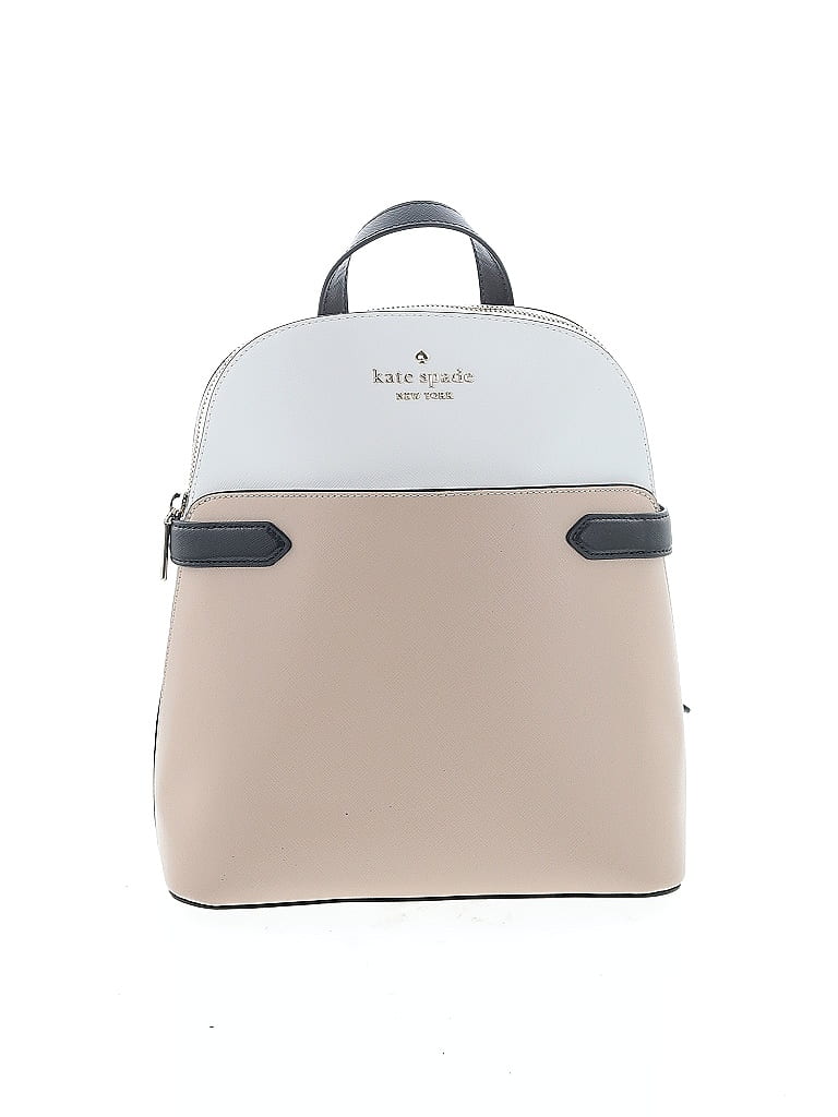 Kate Spade New York Gray Tan Leather Backpack One size - 79% off | ThredUp