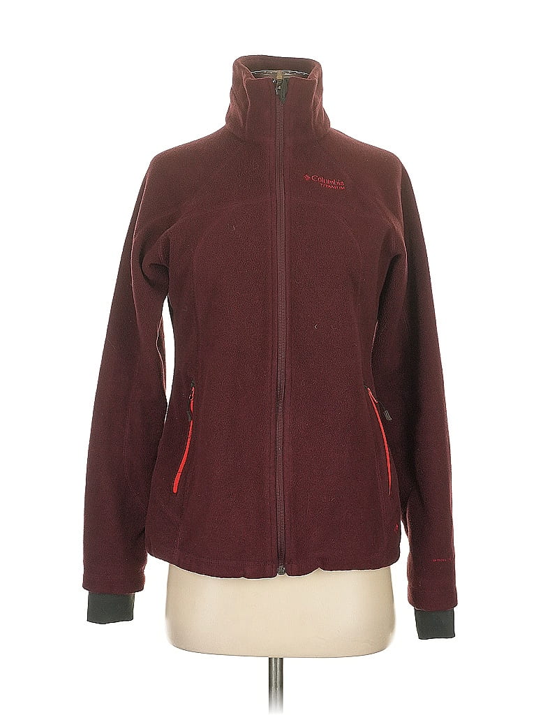 Columbia 100% Polyester Solid Burgundy Fleece Size S - 63% off | ThredUp