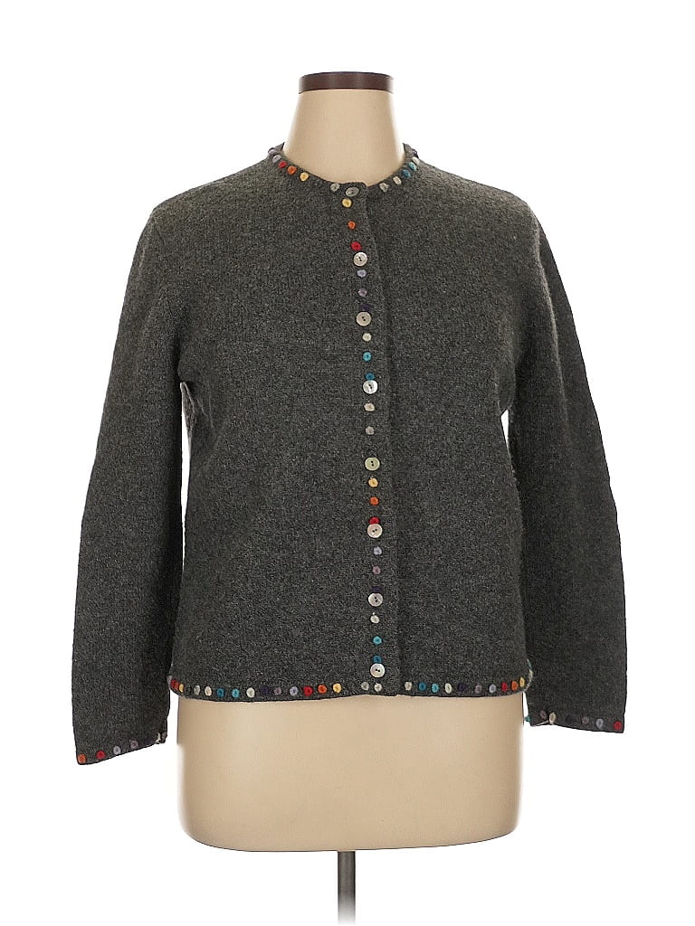 Jillian Jones 100% Wool Gray Wool Cardigan Size XL - 59% off | ThredUp