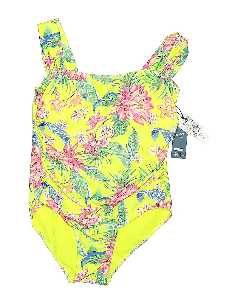 Caribbean Joe Tropical Yellow One Piece Swimsuit Size XL - 41% off ...