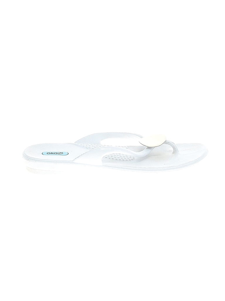 Oka B. Solid White Flip Flops Size 10 - 43% off | ThredUp