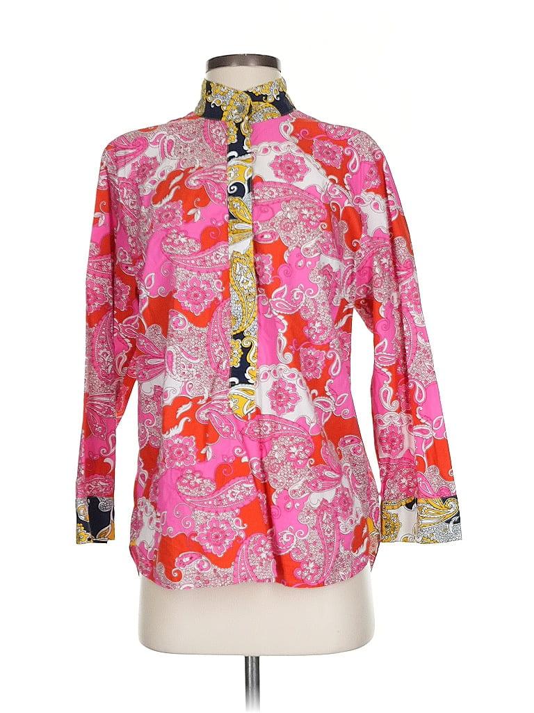 J.Crew 100% Cotton Floral Pink Long Sleeve Blouse Size S - 72% off | ThredUp