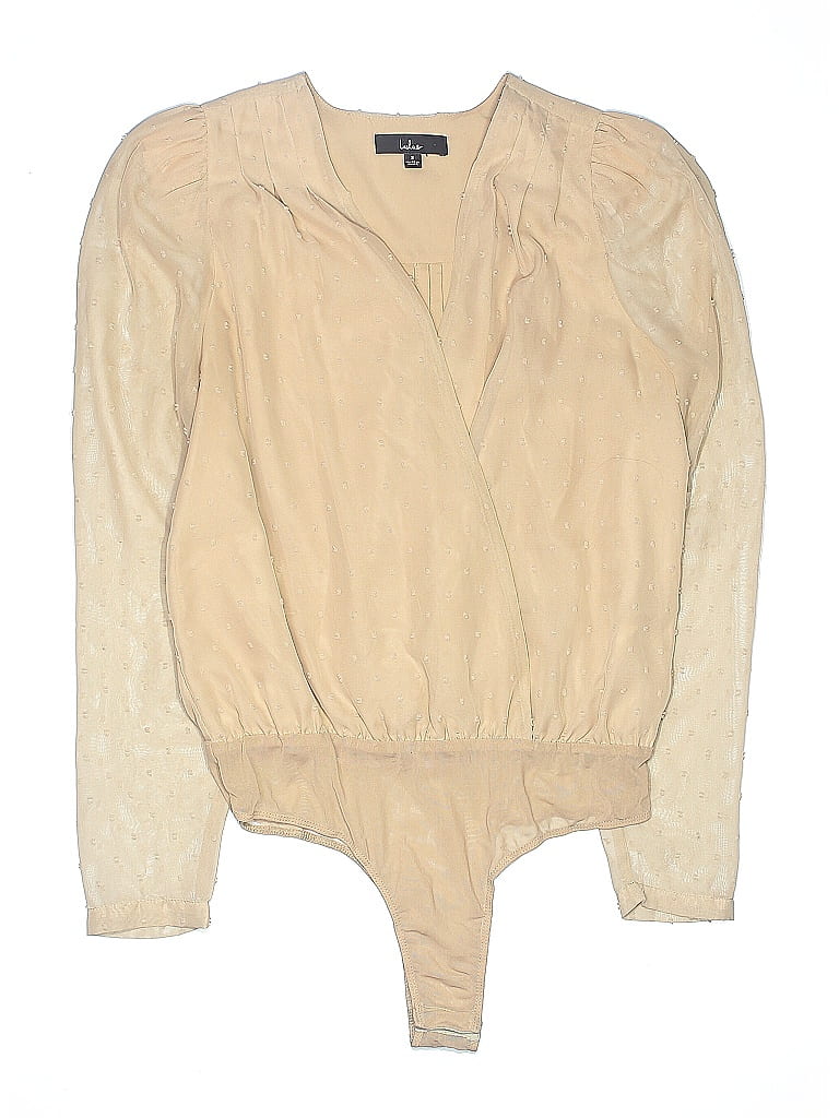 Lulus 100% Polyester Tan Bodysuit Size S - 71% off | ThredUp