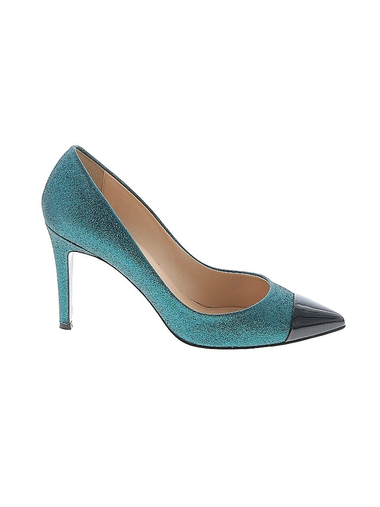 J.Crew Color Block Teal Heels Size 8 - 85% off | ThredUp