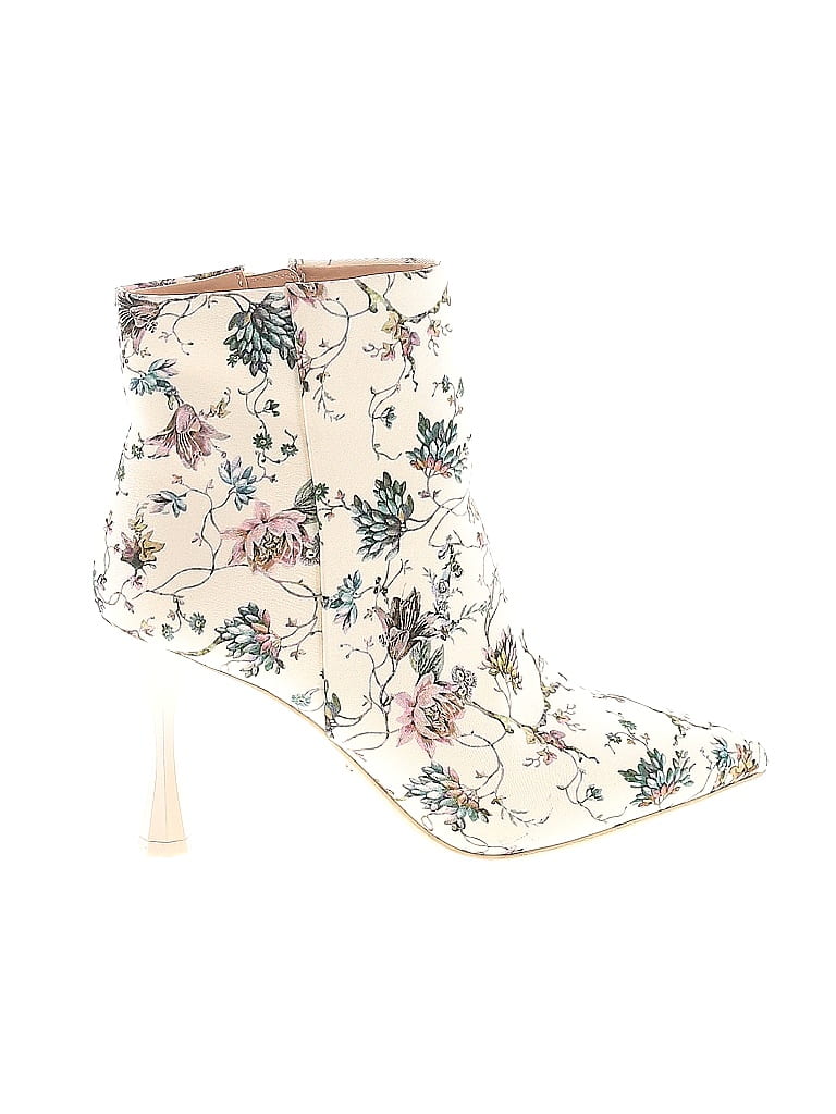 Nicola Bathie x Antonio Melani Floral Ivory Ankle Boots Size 7 1/2 - 71 ...