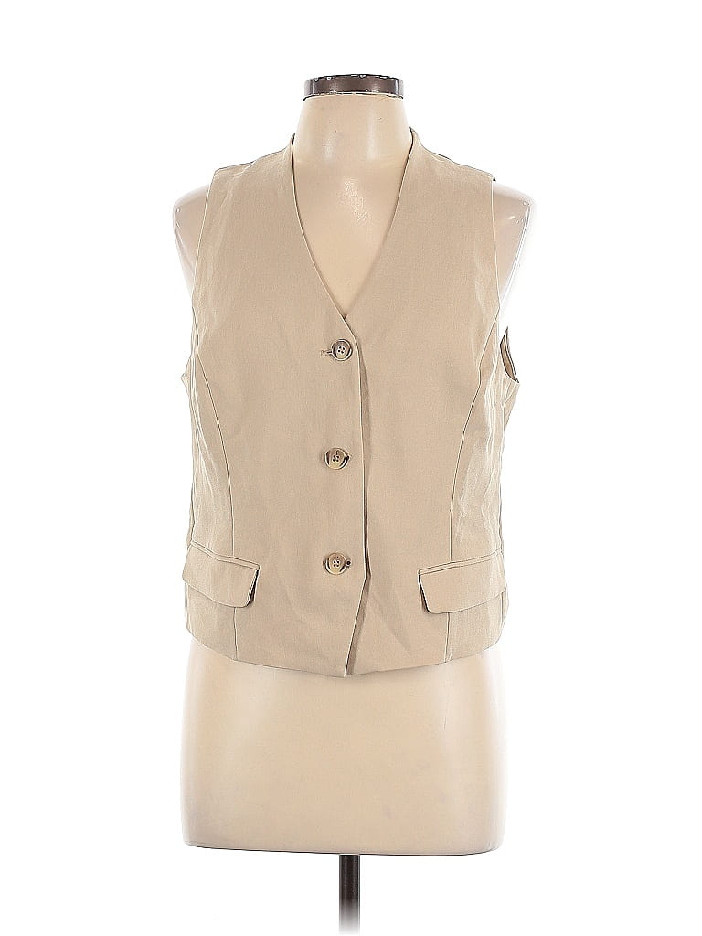 SPANX 100% Polyester Tan Vest Size L - 55% off | ThredUp
