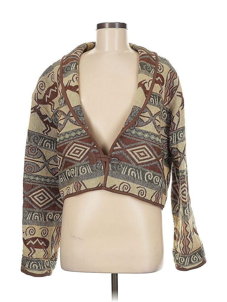 Flashback 100% Cotton Gold Brown Aztec Print Cotton Tapestry Jacket ...