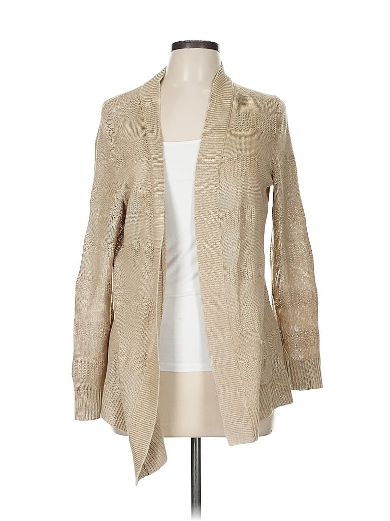 Talbots 100% Linen Tan Cardigan Size M - 74% off | ThredUp