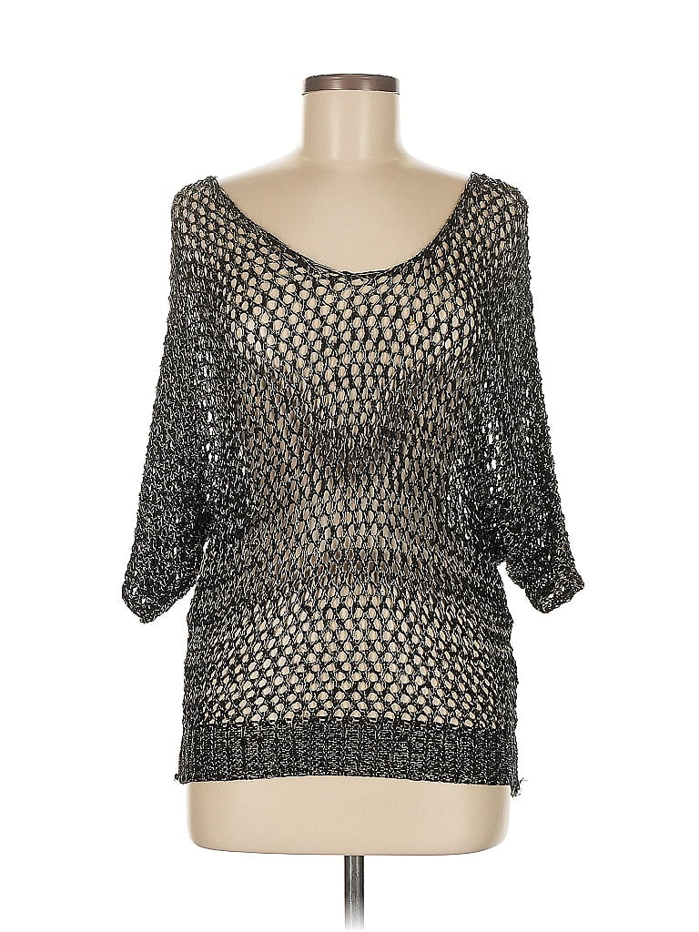 GeeGee Black Gray 3/4 Sleeve Top Size M - 32% off | ThredUp