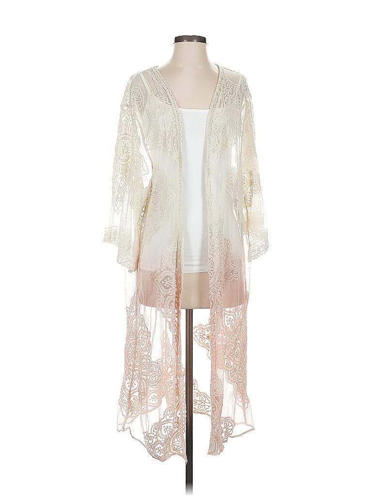 Caution to the Wind Ivory Kimono Size S - 50% off | ThredUp