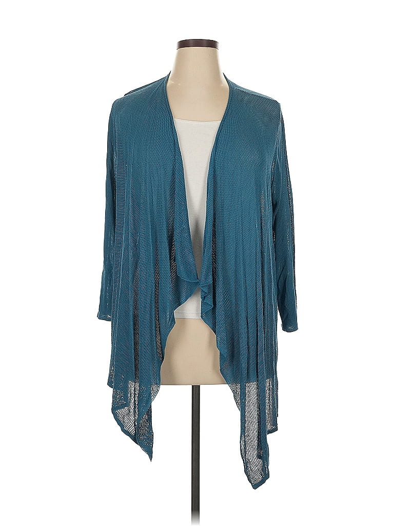 Emaline Woman 100% Viscose Teal Cardigan Size 1X - 66% off | ThredUp