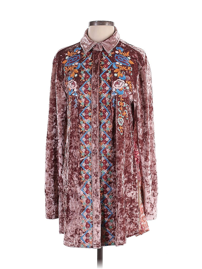 Easel Paisley Burgundy Long Sleeve Blouse Size S - 63% off | ThredUp