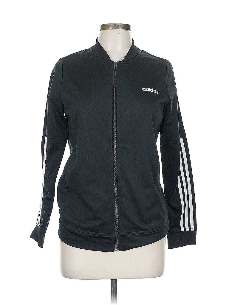 Adidas 100% Polyester Black Track Jacket Size L - 66% off | ThredUp