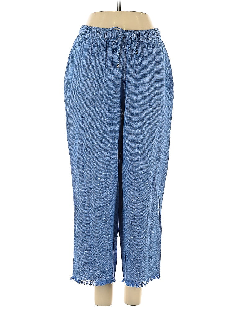 Susan Graver Chevron-herringbone Blue Linen Pants Size XXS - 63% off ...