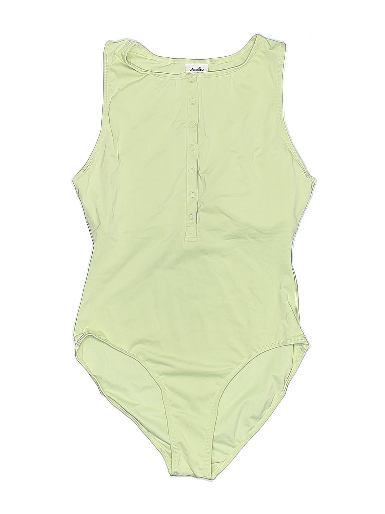 Andie Solid Green One Piece Swimsuit Size M - 60% off | ThredUp