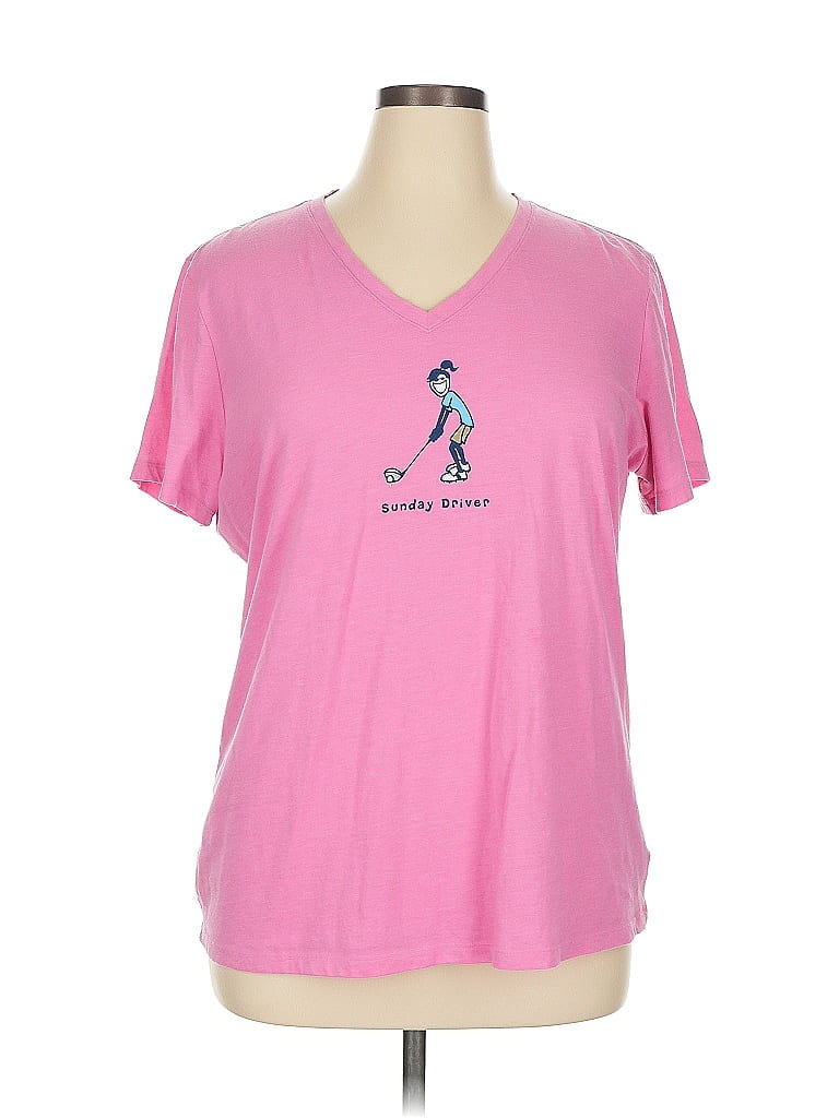 Life Is Good Pink Active T-Shirt Size XL - 54% off | ThredUp