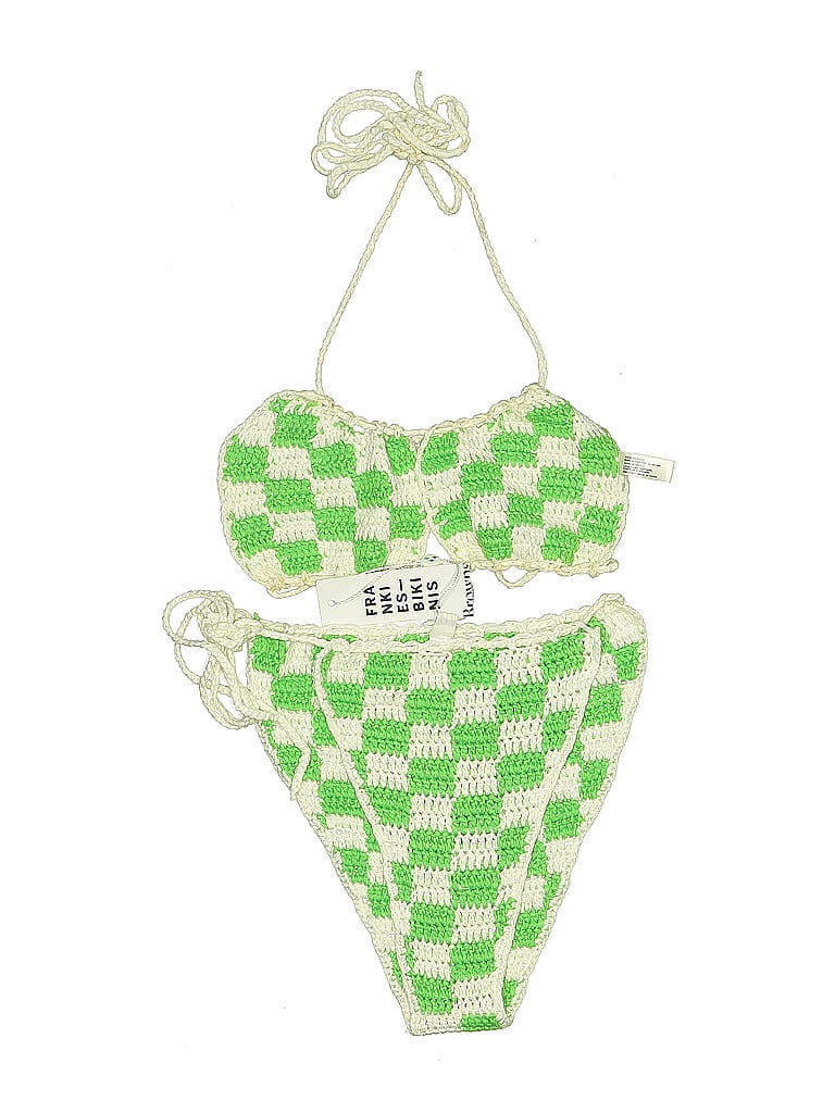 Frankies Bikinis 100% Acrylic Checkered-gingham Green Two Piece ...