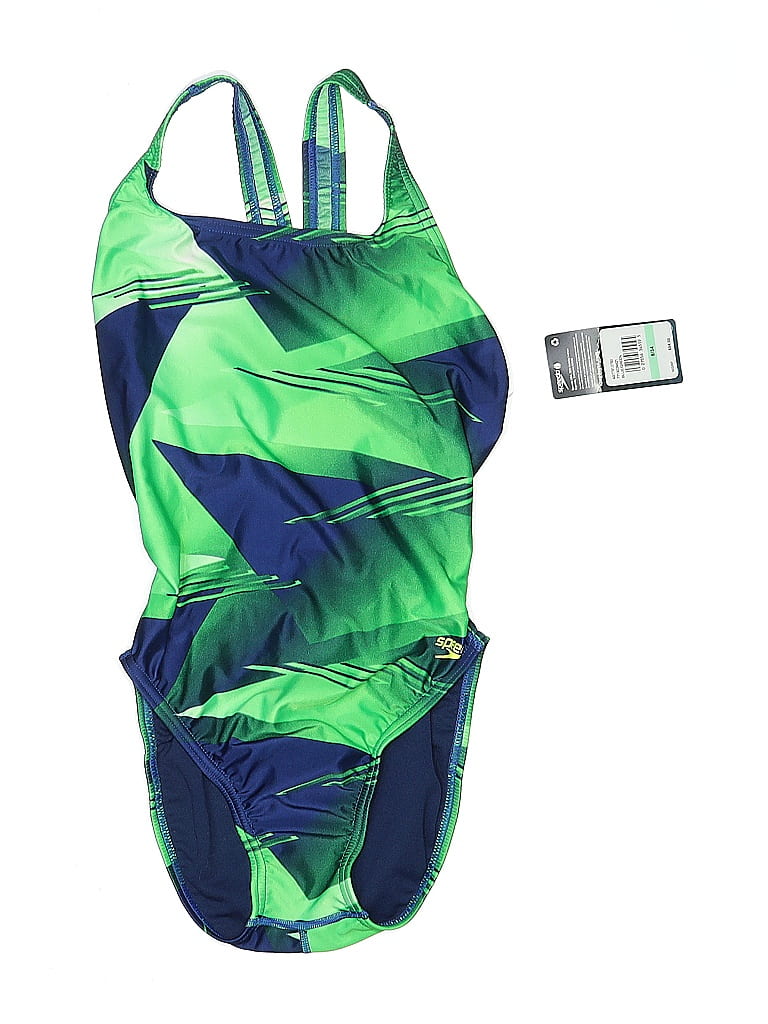 Speedo Graphic Green One Piece Swimsuit Size 8 - 40% off | ThredUp