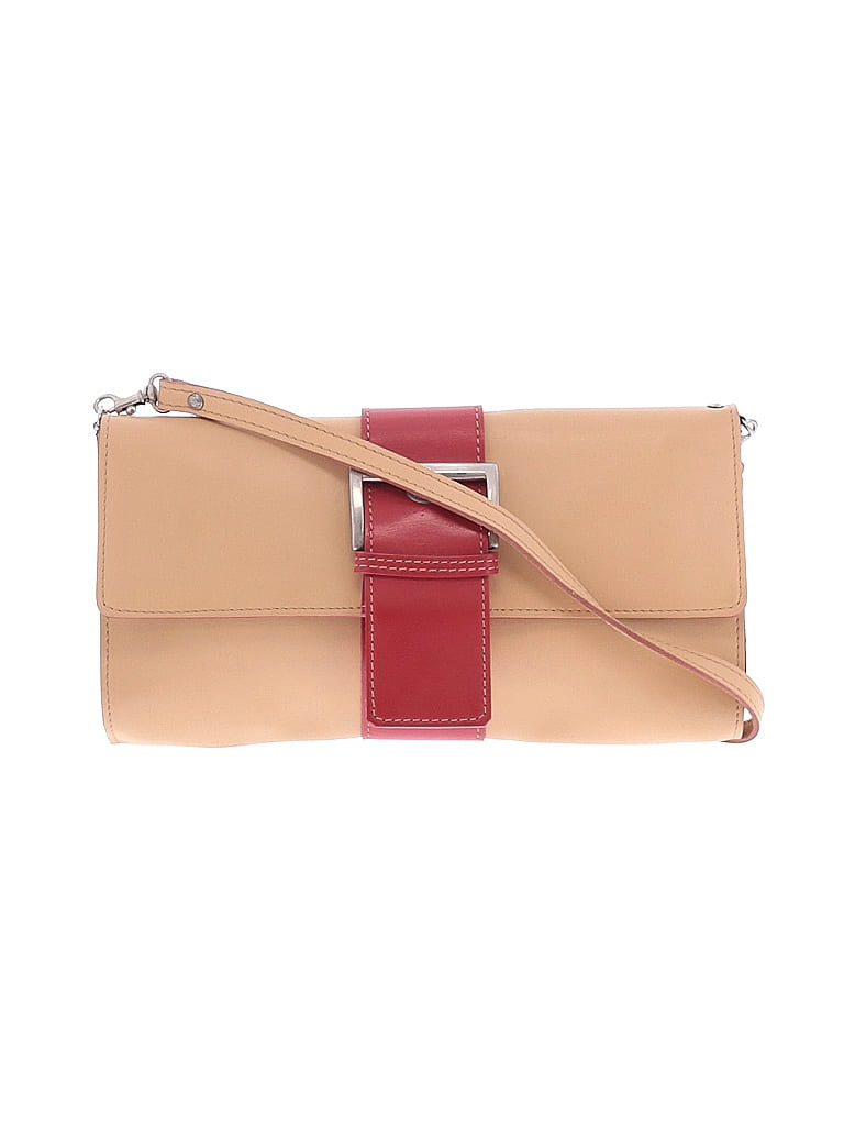 Michael Rome Designs 100% Leather Color Block Tan Leather Shoulder Bag ...