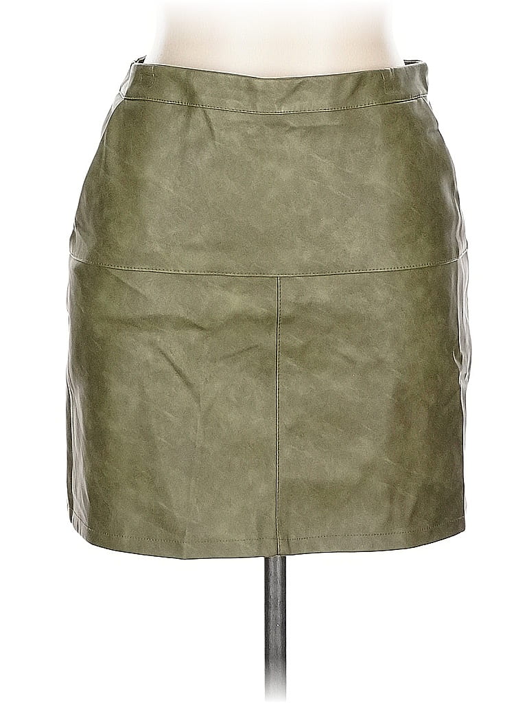 Stella Luce Green Faux Leather Skirt Size L - 62% off | ThredUp