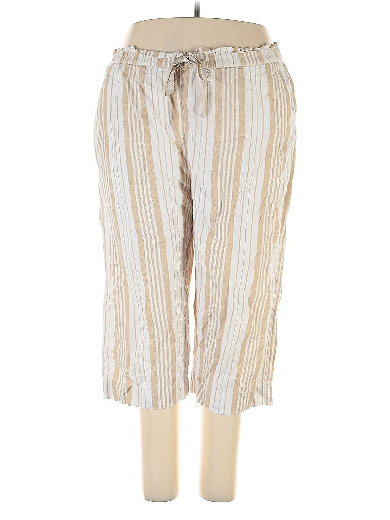 Chico's 100% Linen Stripes Gold Linen Pants Size XXL - 79% off | ThredUp