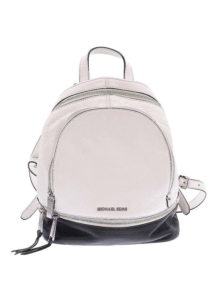 MICHAEL Michael Kors 100% Leather White Ivory Leather Backpack One size ...