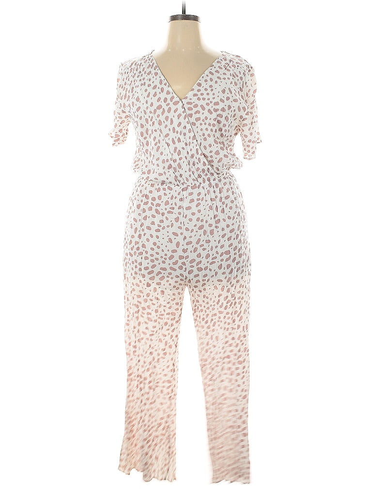 Entro 100% Rayon Animal Print Ivory Tan Jumpsuit Size 2X - 47% off ...