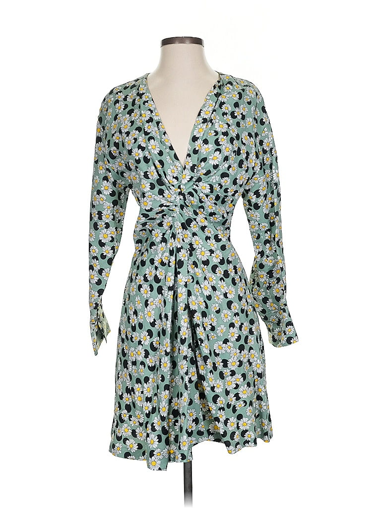 Sandro Print Teal Green Casual Dress Size EU (FR) 36 / US 4 - 76% off ...