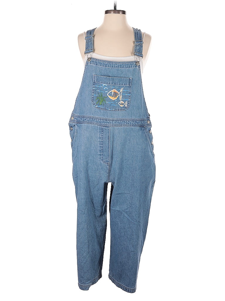 Original TY Wear Blue Blue Denim Overalls with Embroidery Size S - 24% ...