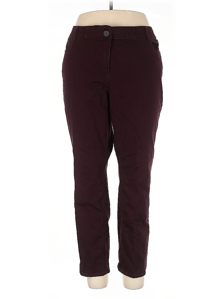 Violets & Roses Solid Burgundy Casual Pants Size 18 - 58% off | ThredUp