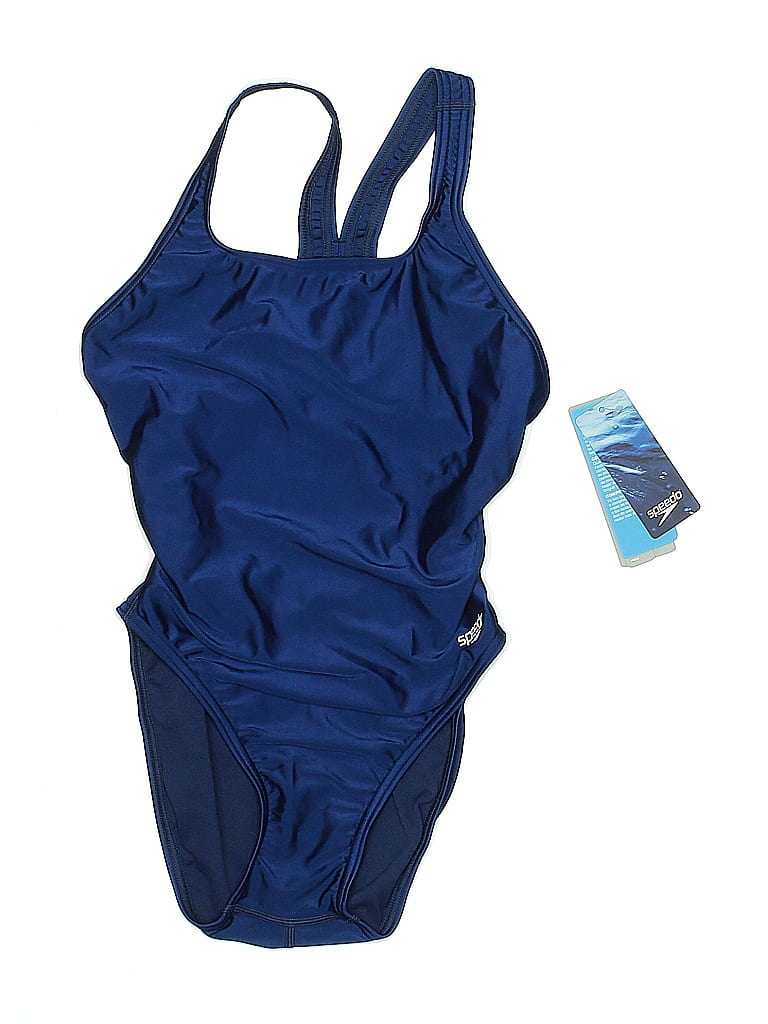 Speedo Solid Blue One Piece Swimsuit Size 6 - 27% off | ThredUp