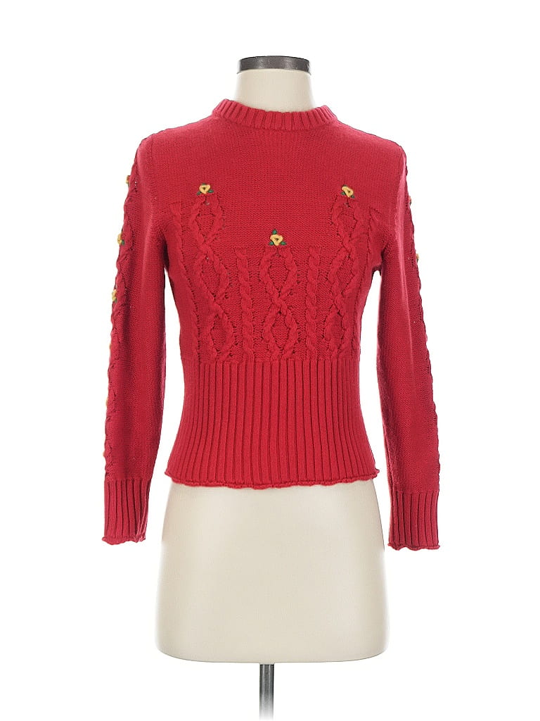 Rouje Paris 100% Merino Wool Hearts Red Wool Pullover Sweater Size EU 36 / US 6 - 53% off | ThredUp