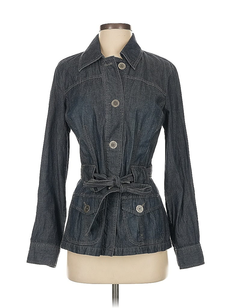 French Cuff 100% Cotton Gray Denim Jacket Size S - 54% off | ThredUp