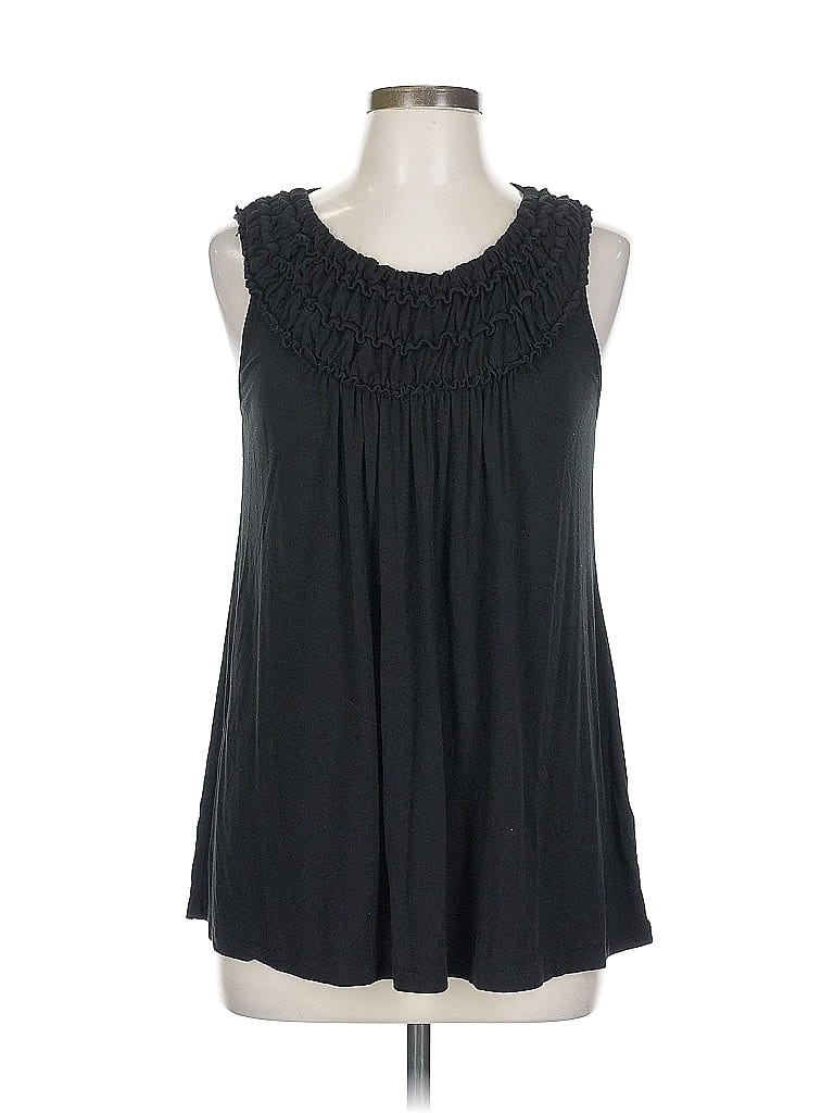 August Silk Black Sleeveless T-Shirt Size L - 31% off | ThredUp