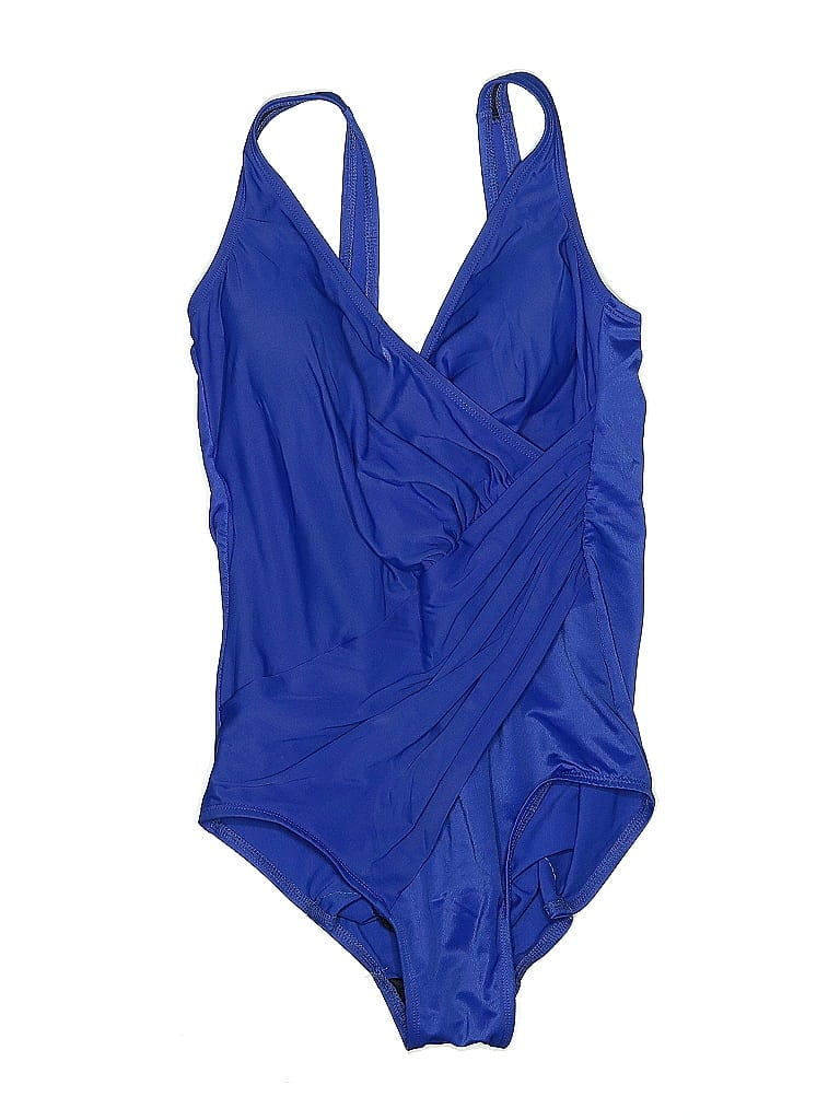 Miraclesuit Solid Blue One Piece Swimsuit Size 12 - 54% off | ThredUp