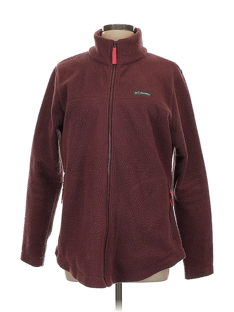 Columbia 100% Polyester Burgundy Fleece Size L - 58% off | ThredUp