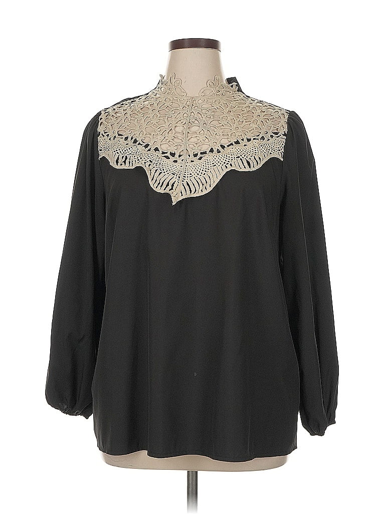 Shein 100% Polyester Gray Long Sleeve Blouse Size 1X - 56% off | ThredUp