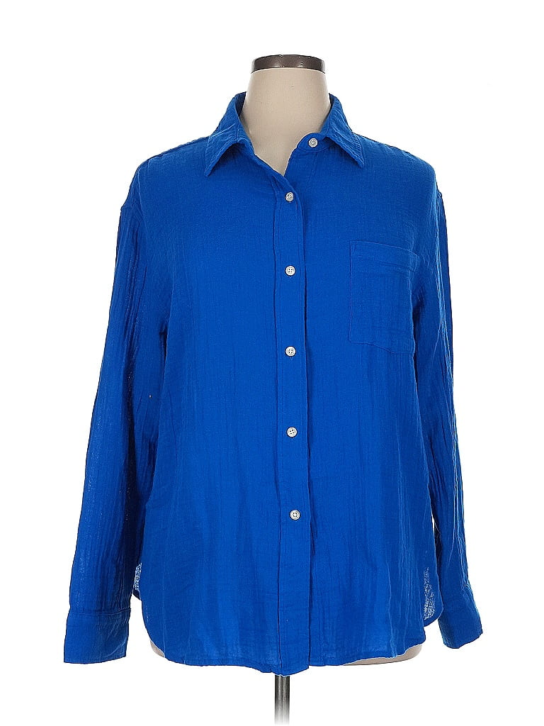 Sonoma Goods for Life 100% Cotton Blue Long Sleeve Button-Down Shirt Size XL - 52% off | ThredUp