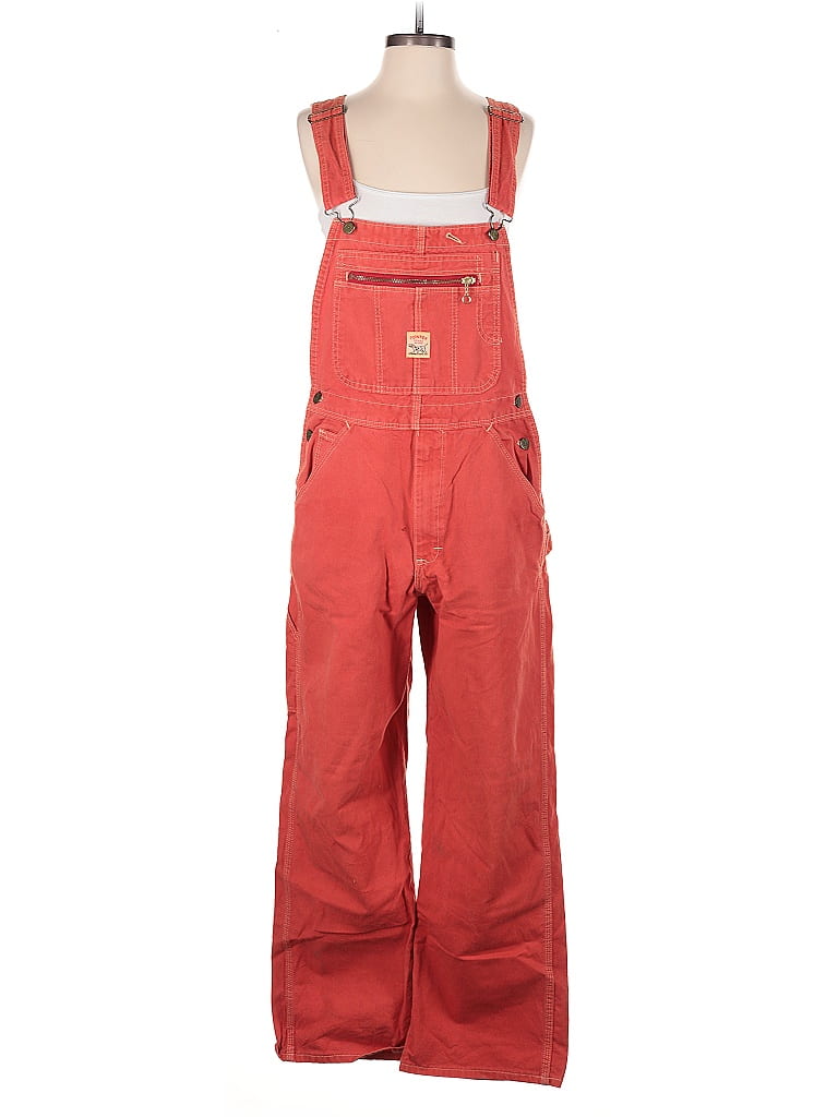Pointer Red Orange Orange Overalls with Zip Front Size M (estimated ...