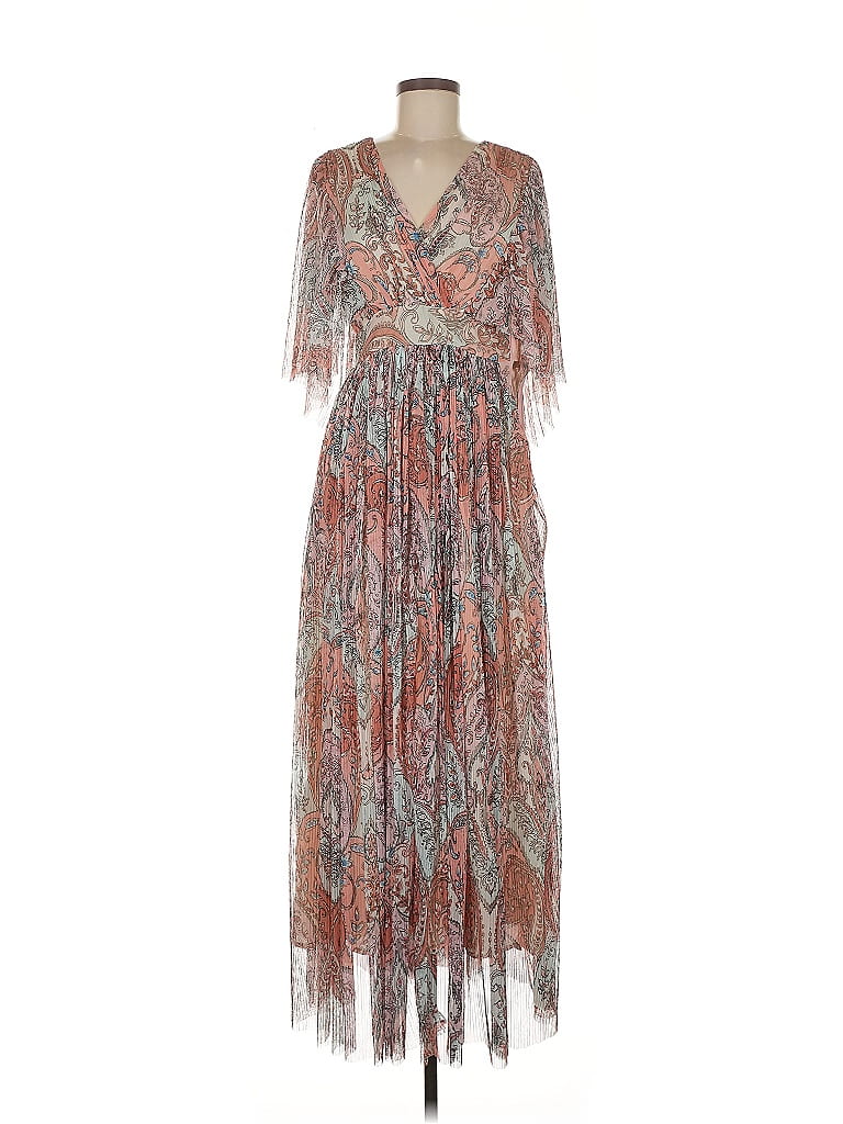 Label by Ritu Kumar 100% Polyester Paisley Brown Casual Dress Size M ...