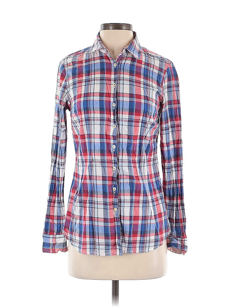 Tommy Hilfiger 100% Cotton Plaid Blue Red Long Sleeve Button-Down Shirt Size 4 - 76% off | ThredUp