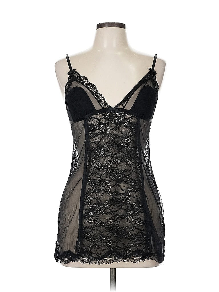 Unbranded Black Delicate Black Lace Sheer Slip Dress Size M (estimated ...