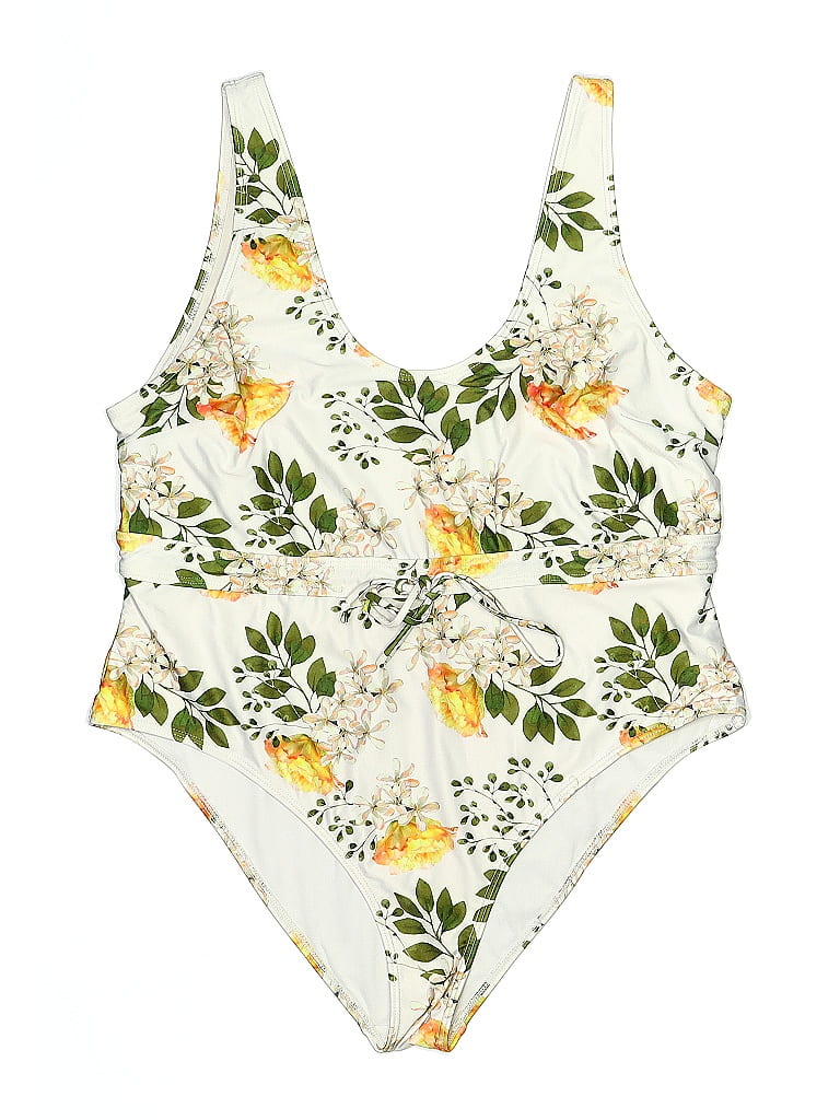 Peek & Beau Floral Ivory One Piece Swimsuit Size 18 - 54% off | ThredUp