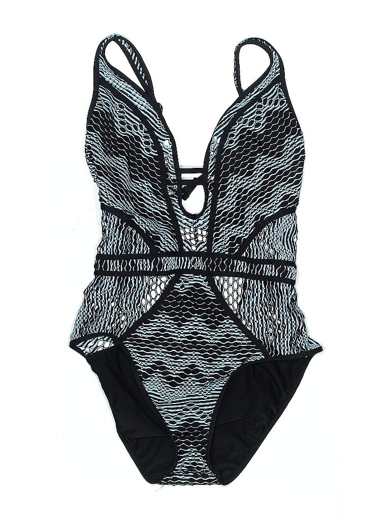 Becca Houndstooth Blue One Piece Swimsuit Size L - 57% off | ThredUp