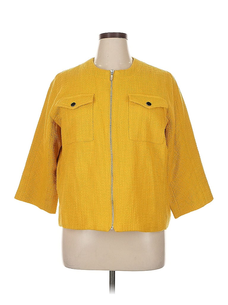 Chico's 100% Cotton Yellow Jacket Size XL - 76% off | ThredUp