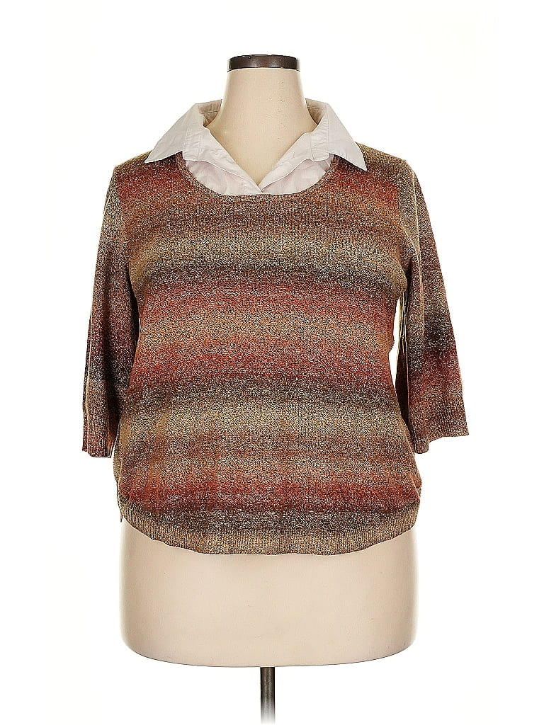 Studio Works Tweed Brown Short Sleeve Turtleneck Size 2X - 47% off ...
