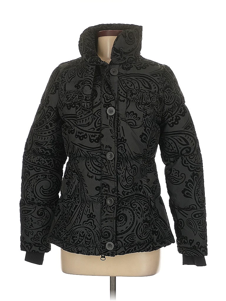 Desigual 100% Polyester Paisley Black Snow Jacket Size EU 40 / US 10 ...